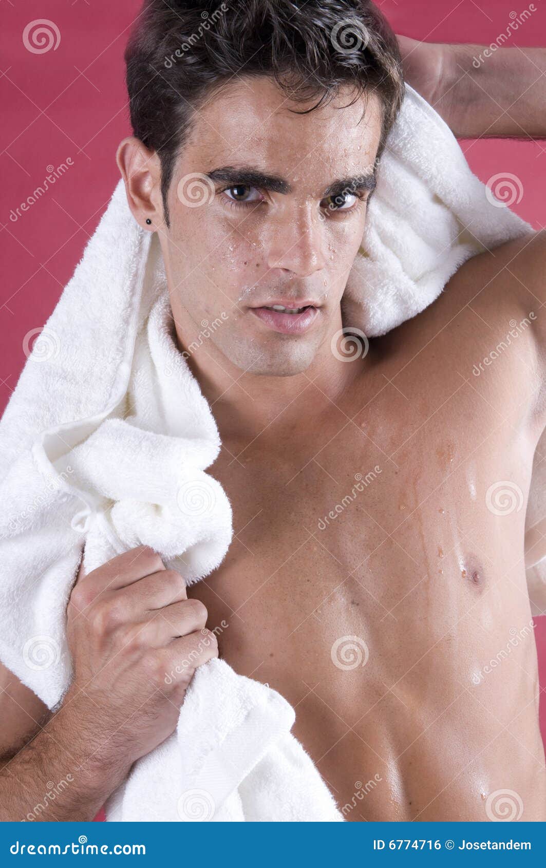 Athlete Man after Exercise Holding a Towel Stock Photo - Image of human ...
