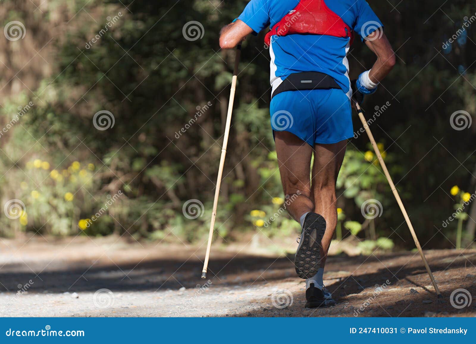 Man Running On Mountain Cliff To Jump To Other Side In Order To Achieve ...