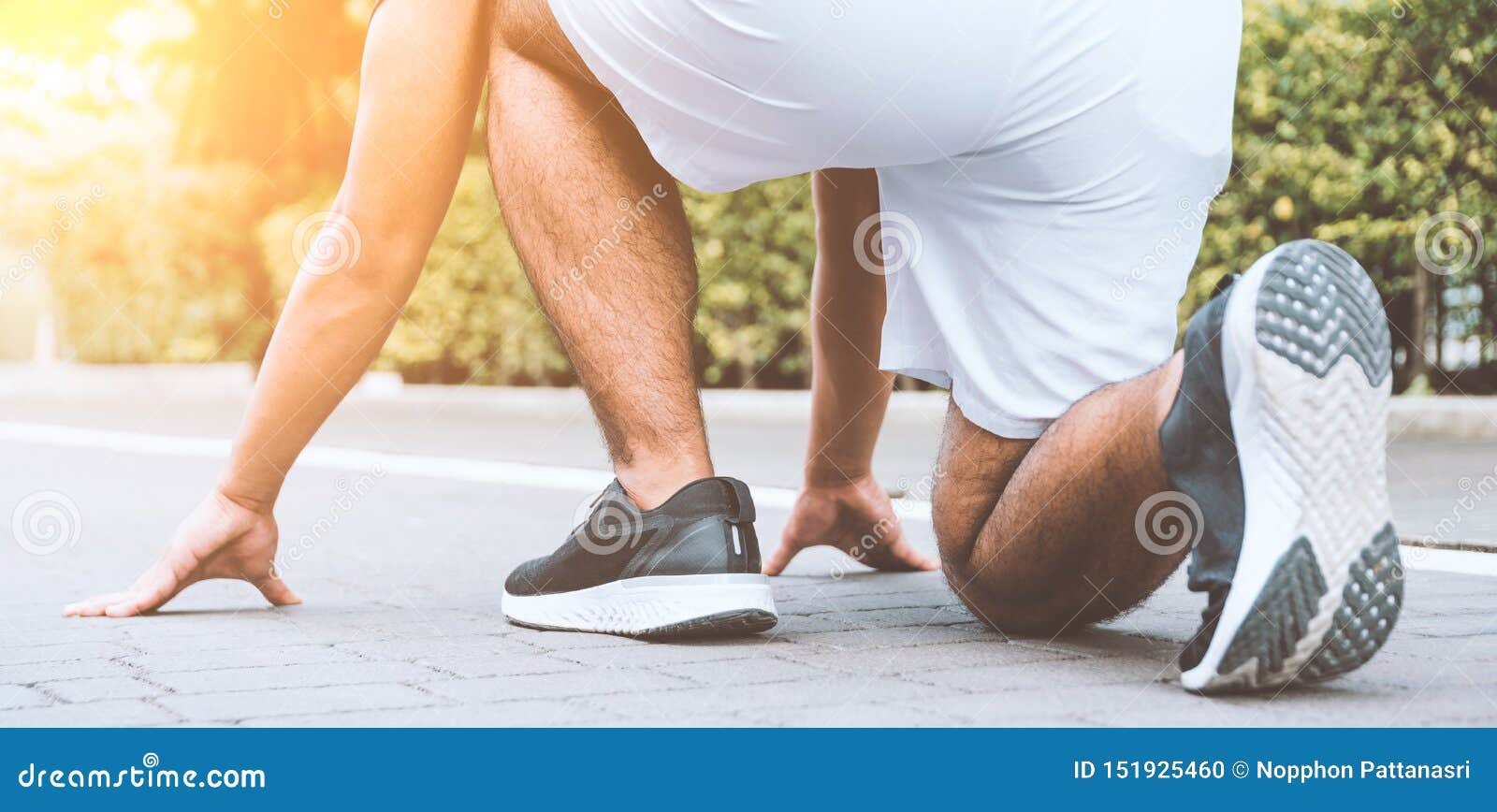 Athlete Man in Running Start Pose Stock Photo - Image of people ...