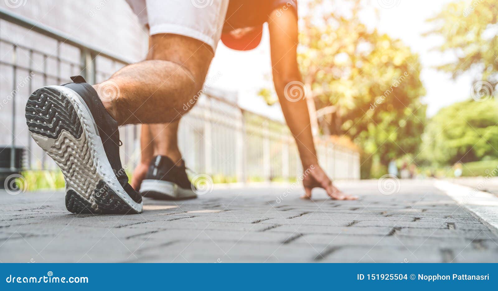 Athlete Man in Running Start Pose Stock Photo - Image of athlete, male ...