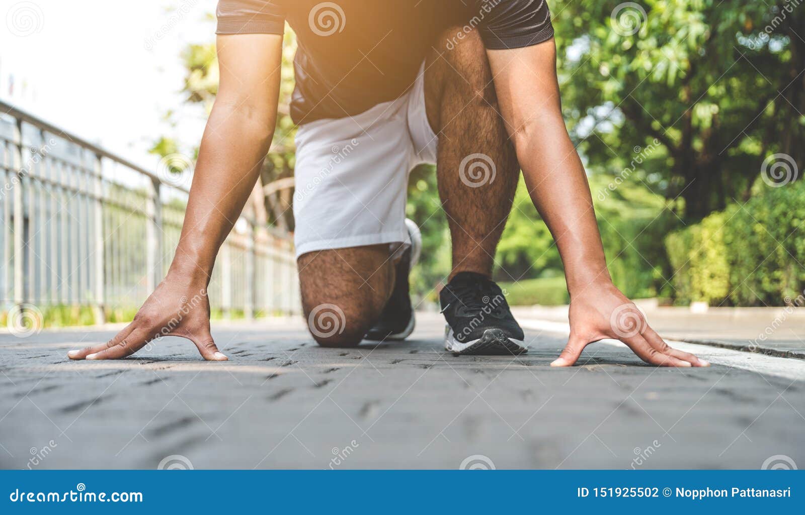 Athlete Man in Running Start Pose Stock Photo - Image of activity ...