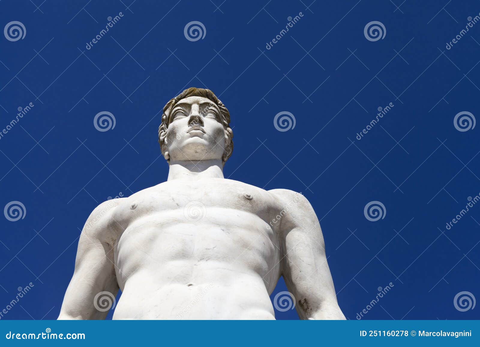 Athlete Marble Statue Portrait Against Blue Sky Editorial Stock Photo ...