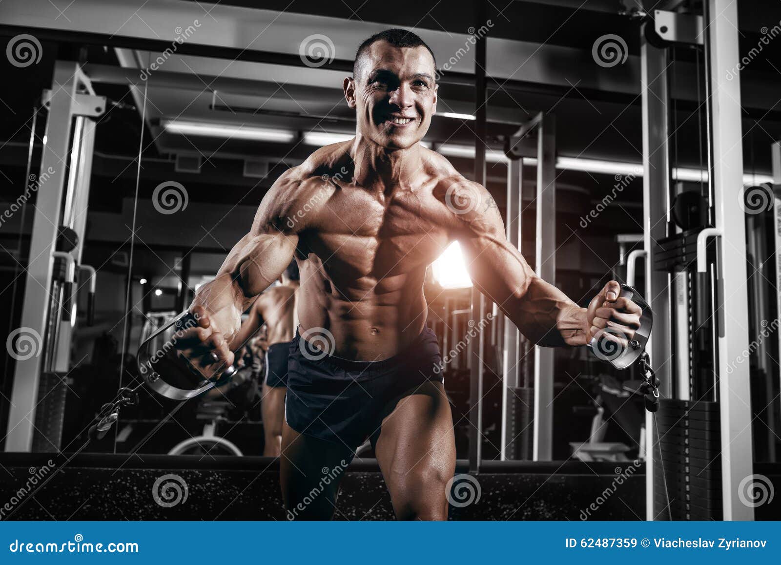 Athlete Muscular Bodybuilder Training in the Gym Stock Image - Image of ...