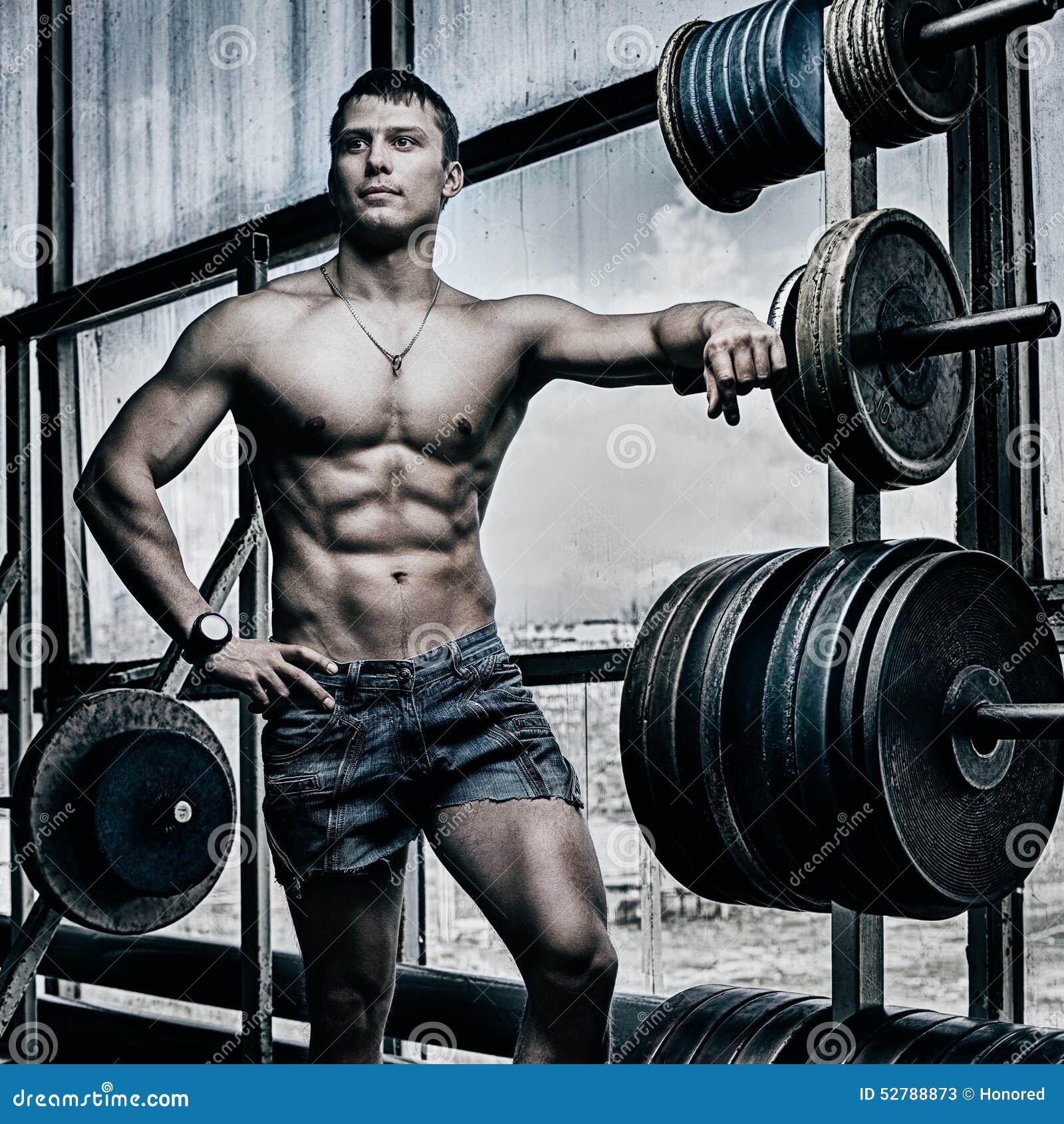 Athlete in old rusty gym stock image. Image of grunge - 52788873