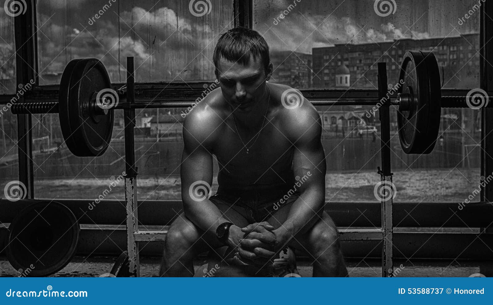 Athlete in old rusty gym stock image. Image of black - 53588737