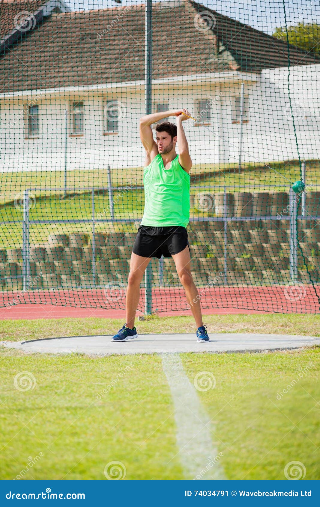 Athlete Performing a Hammer Throw Stock Image - Image of challenge ...