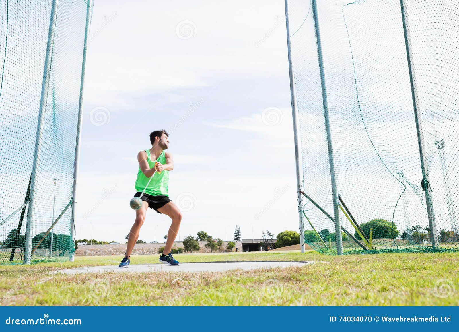 Athlete Performing a Hammer Throw Stock Photo - Image of energy ...