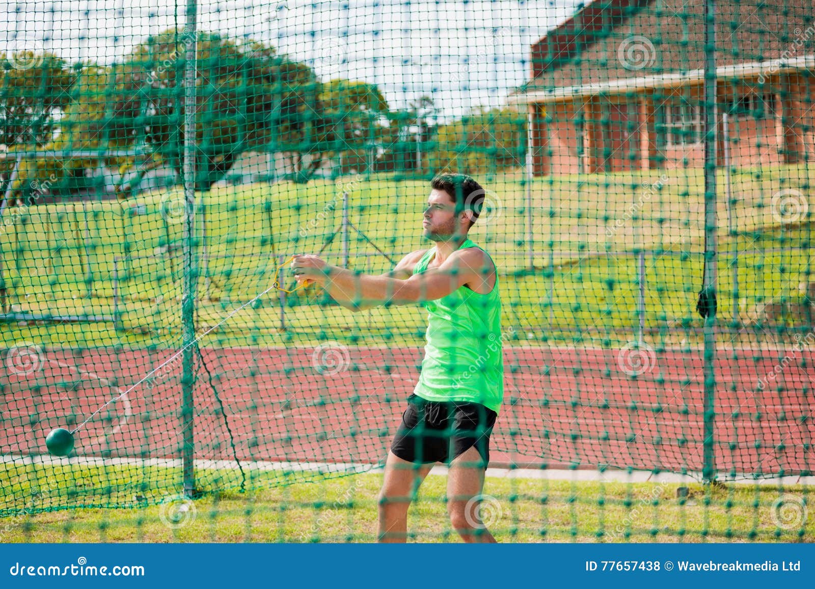 Athlete Performing a Hammer Throw Stock Photo - Image of male ...