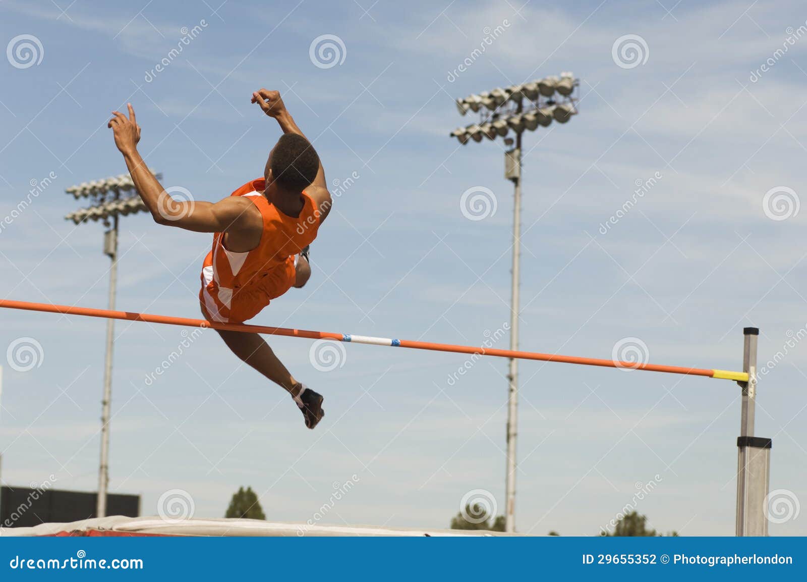 Athlete Performing High Jump Stock Photo - Image of active, event: 29655352