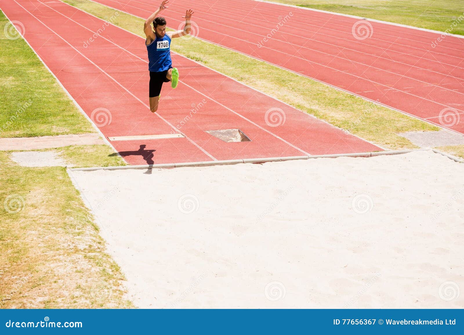 Athlete Performing a Long Jump Stock Image - Image of person ...