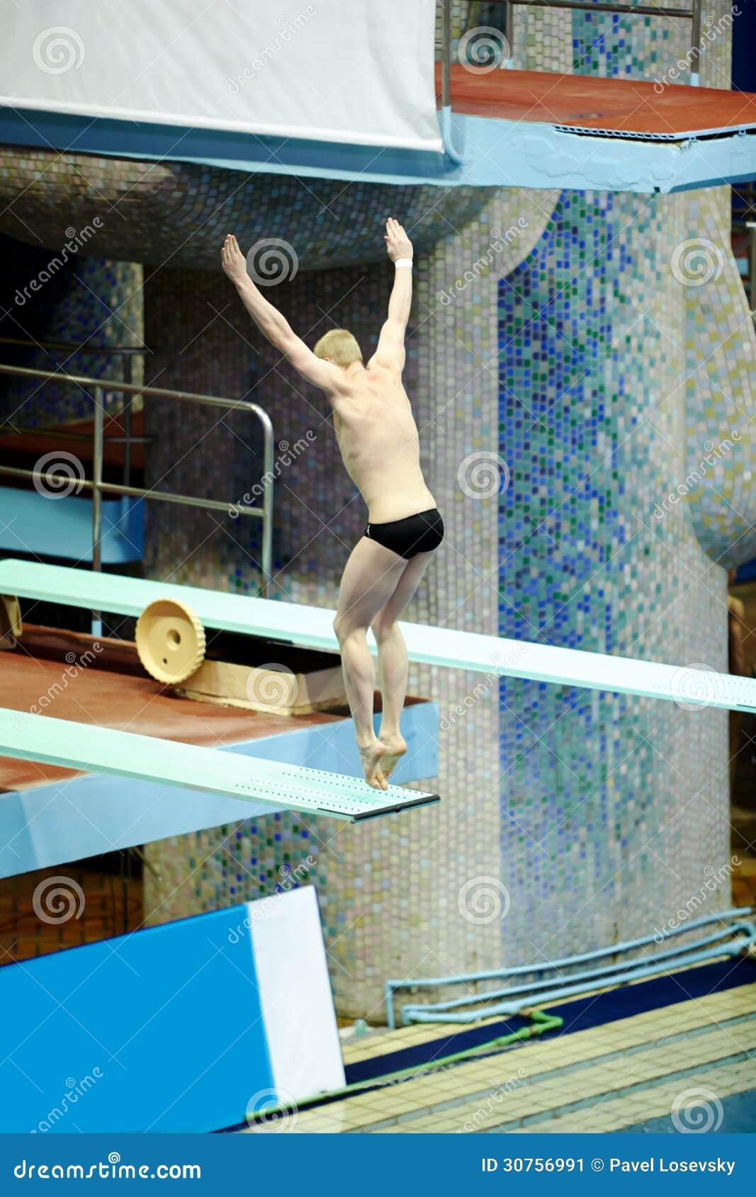 Athlete Performs Jump from Springboard Editorial Photo - Image of fina ...