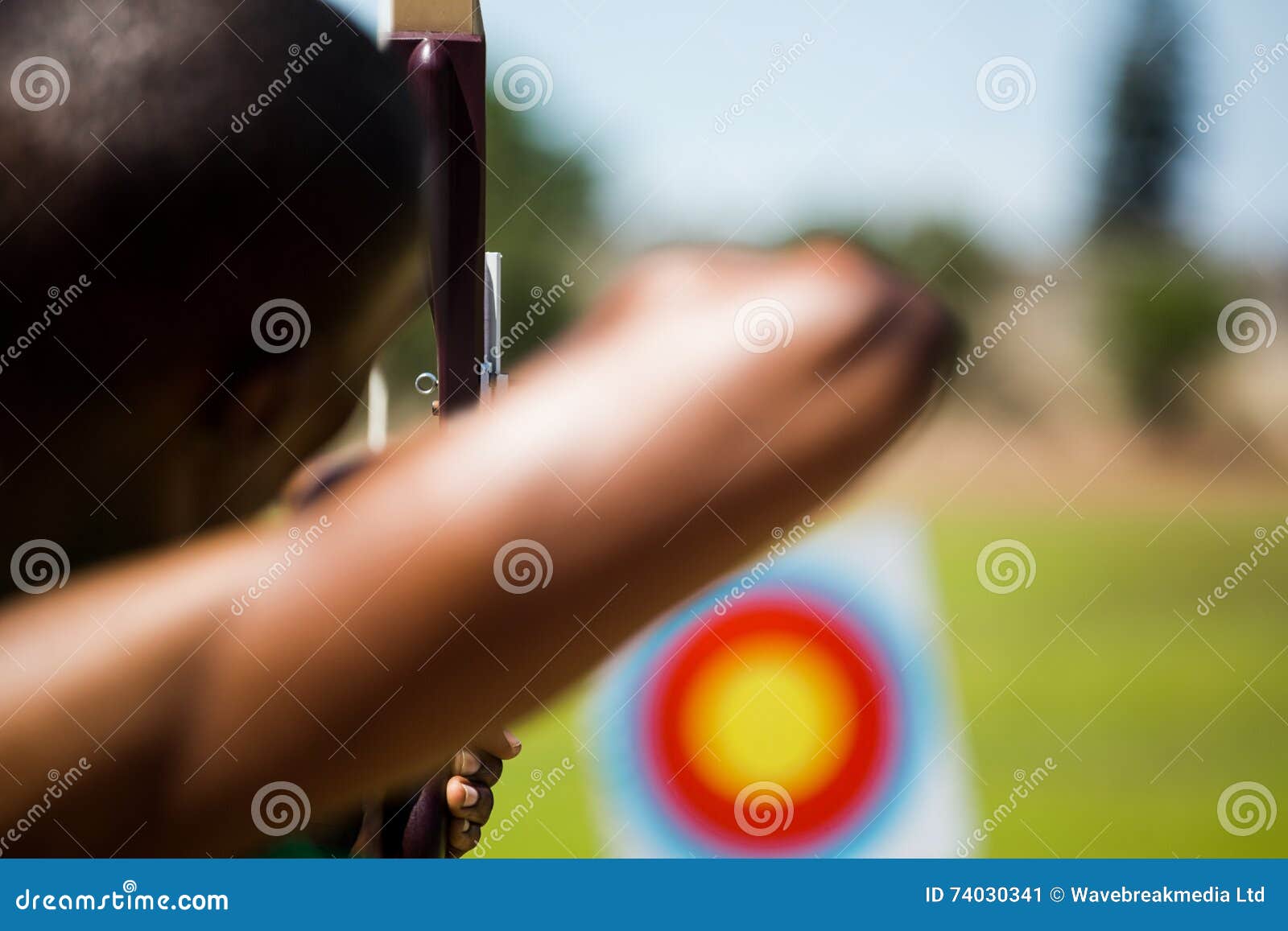 Athlete practicing archery stock image. Image of athletic - 74030341