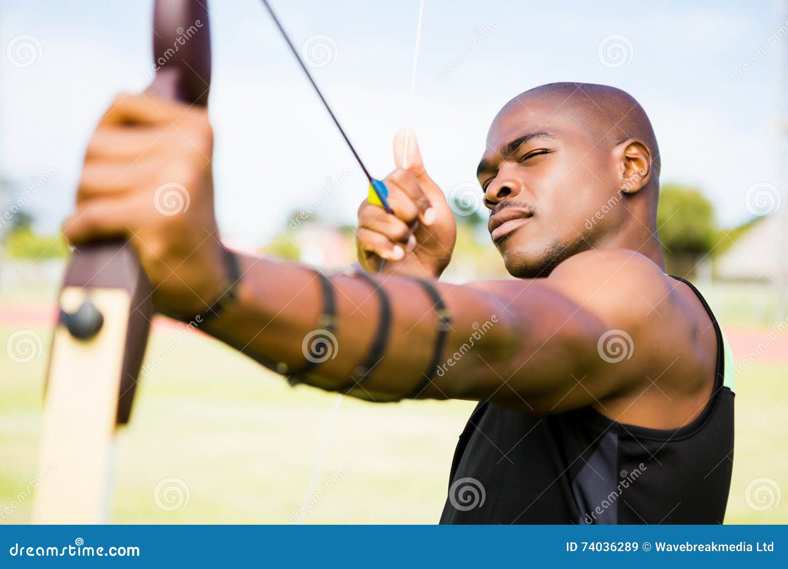 Athlete practicing archery stock image. Image of adult - 74036289