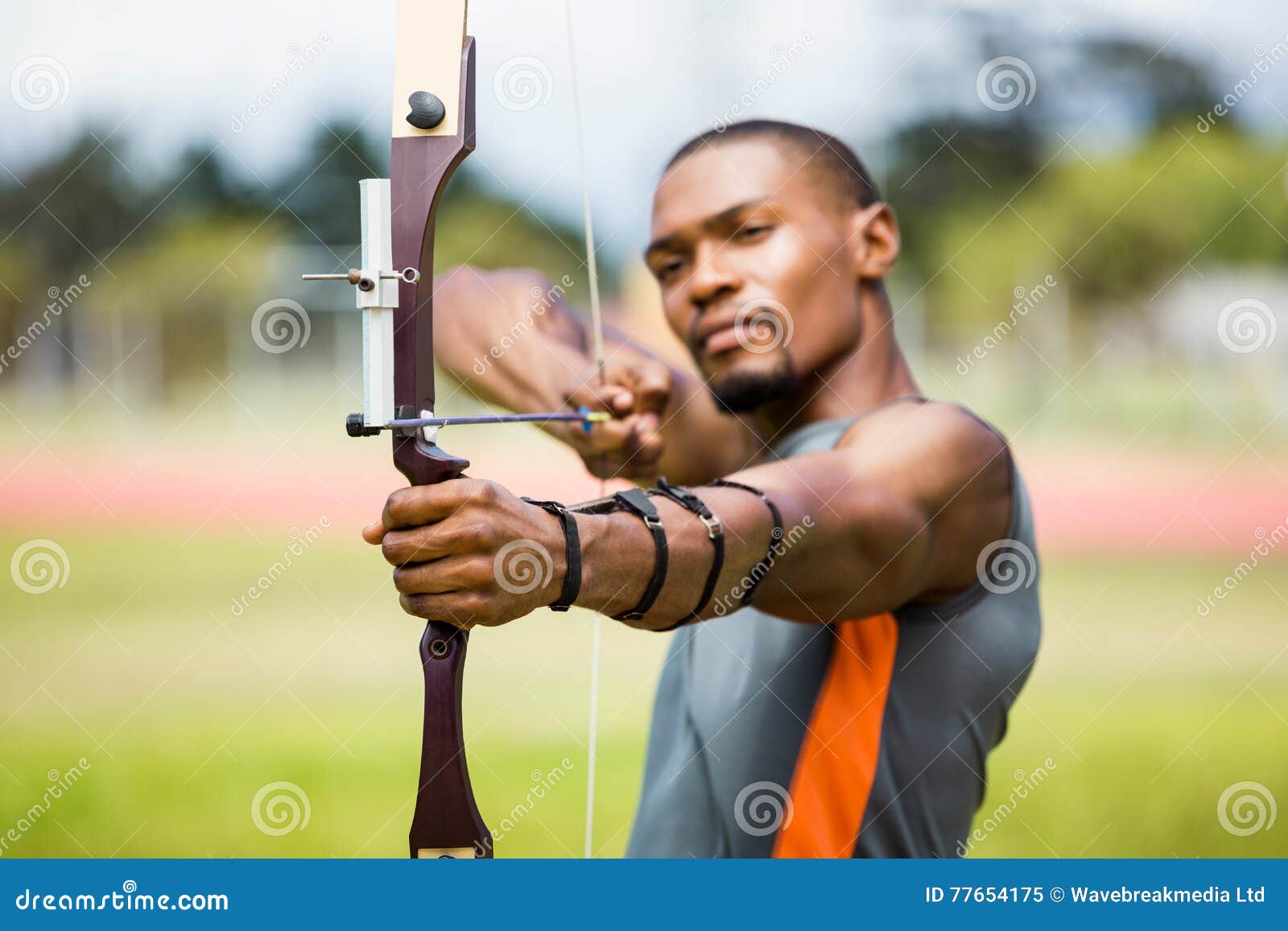 Athlete practicing archery stock image. Image of young - 77654175
