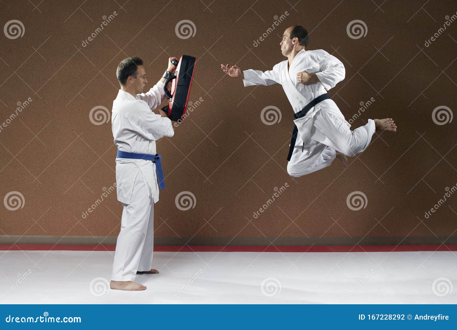 Athlete Preparing To Hit Blow Hand on the Simulator Stock Photo - Image ...