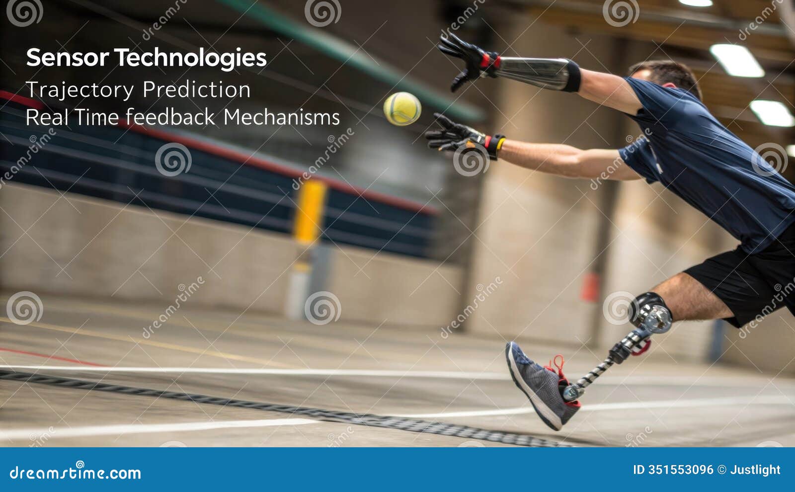 Athlete with Prosthetic Leg Catching Ball, Sensor Technologies ...