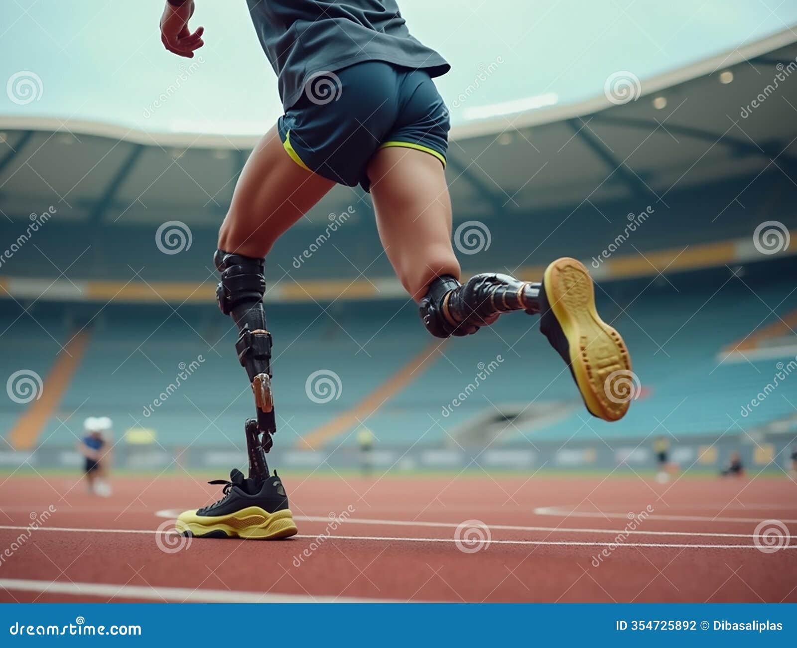 An Athlete with a Prosthetic Leg is Running Stock Illustration ...