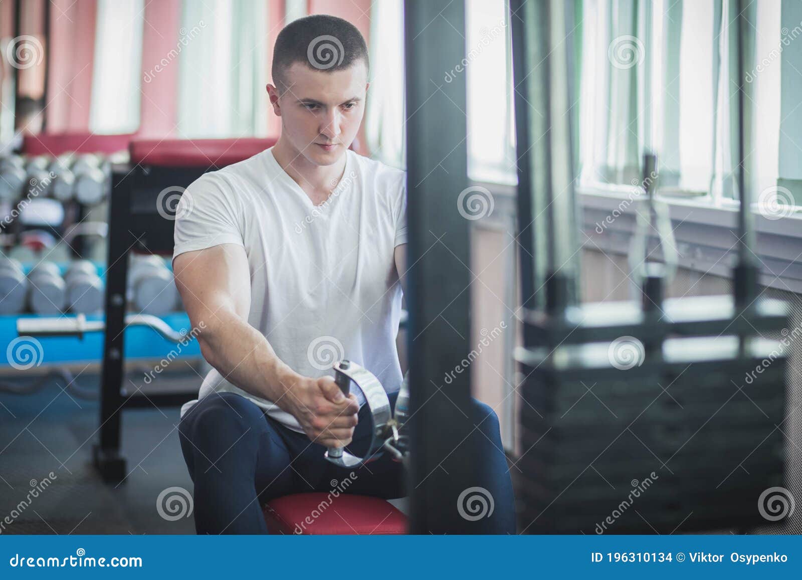 Athlete Pulls a Load, Training His Back Stock Photo - Image of exercise ...