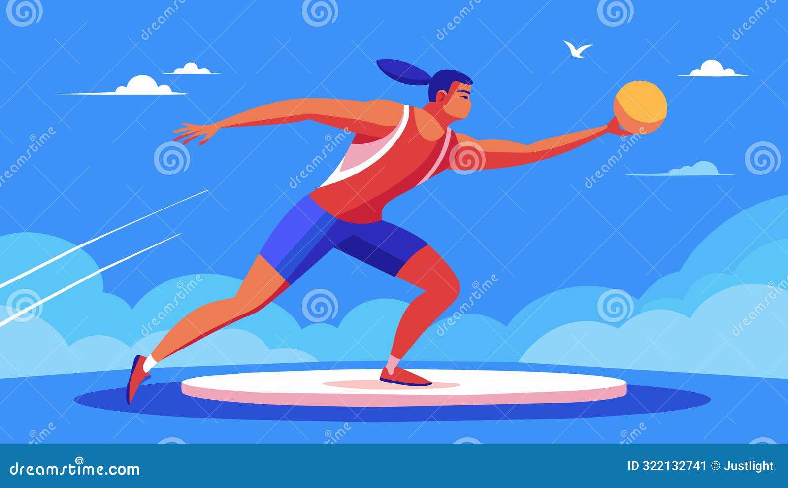 An Athlete Pushing a Virtual Discus through the Air in the VR Discus ...
