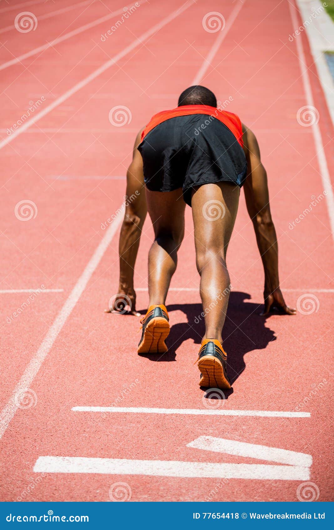 Athlete ready to run stock photo. Image of beginning - 77654418
