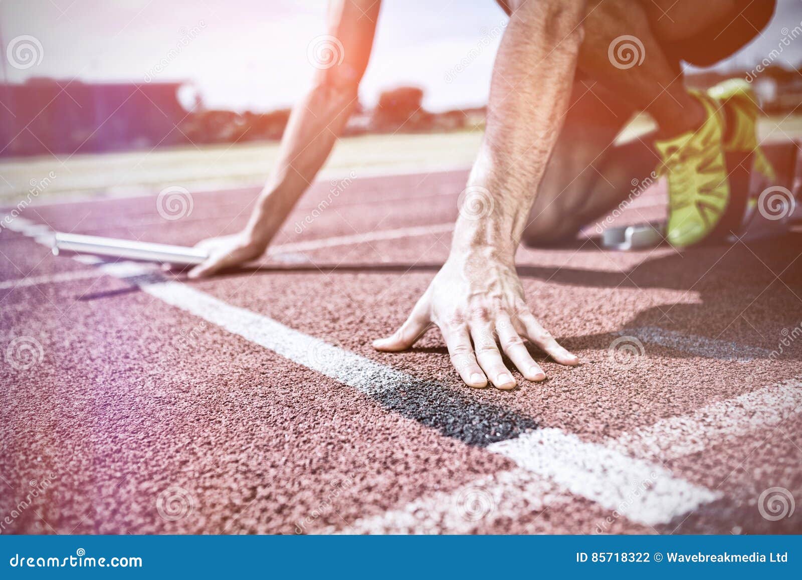 Athlete Ready To Start Relay Race Stock Photo - Image of caucasian ...