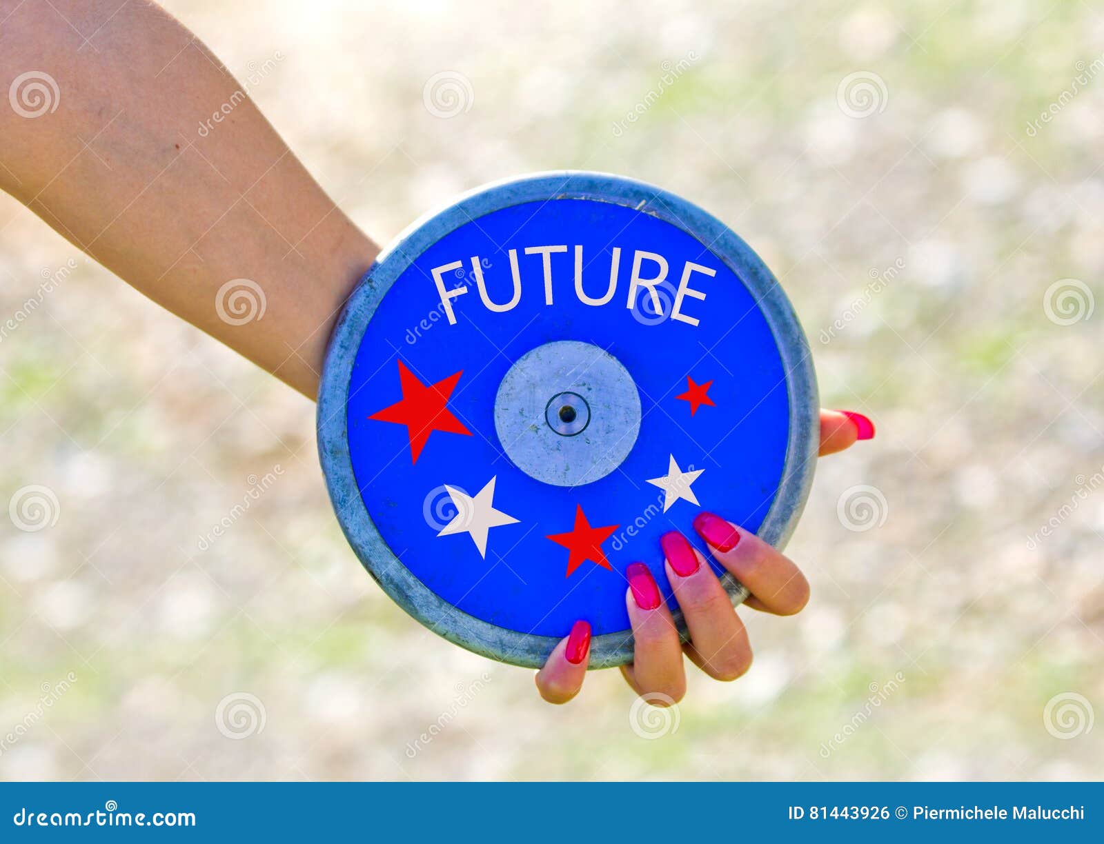 Athlete Ready To Throw a Red Disc Stock Photo - Image of power, sports ...
