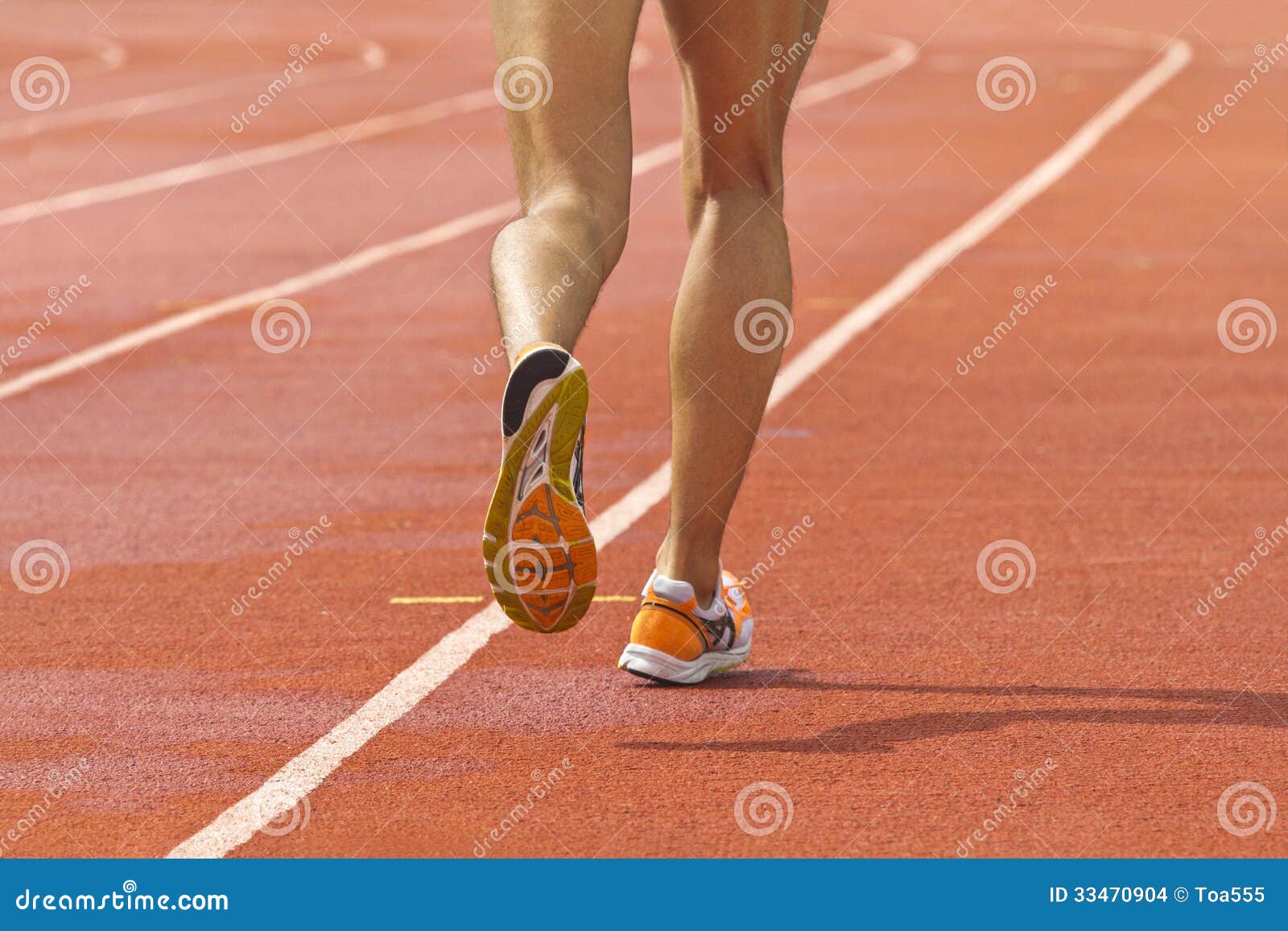 Athlete Run in Track and Field Stadium Stock Photo - Image of race ...