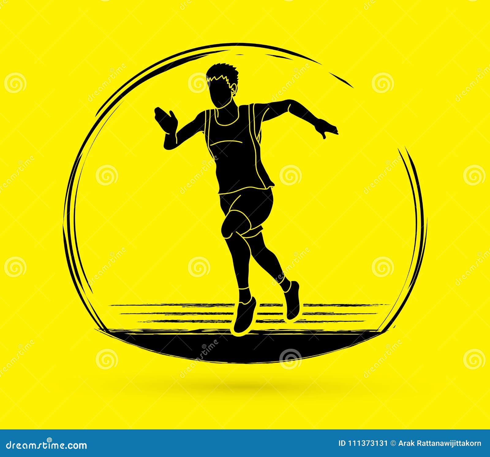 Athlete Runner, a Man Runner Running Graphic Vecgtor Stock Vector ...