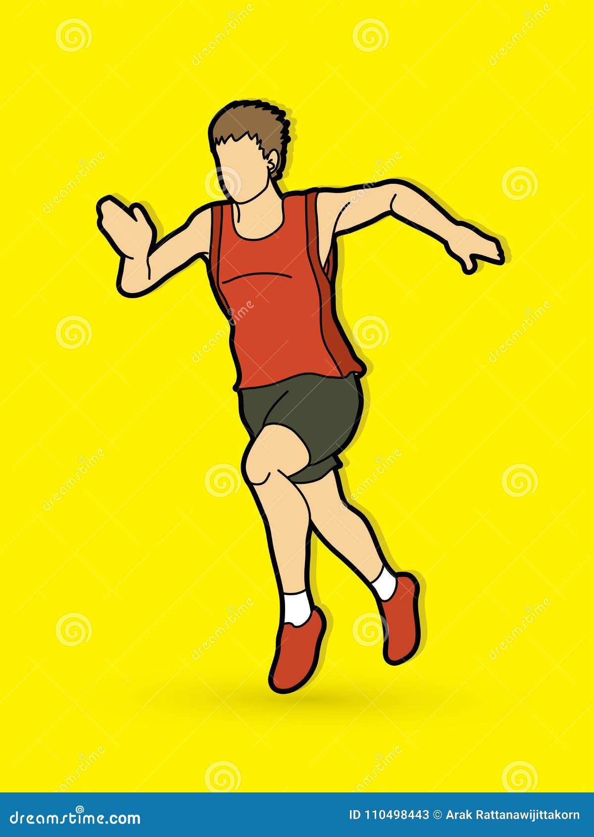 Athlete Runner, a Man Runner Running Graphic Vector. Stock Vector ...