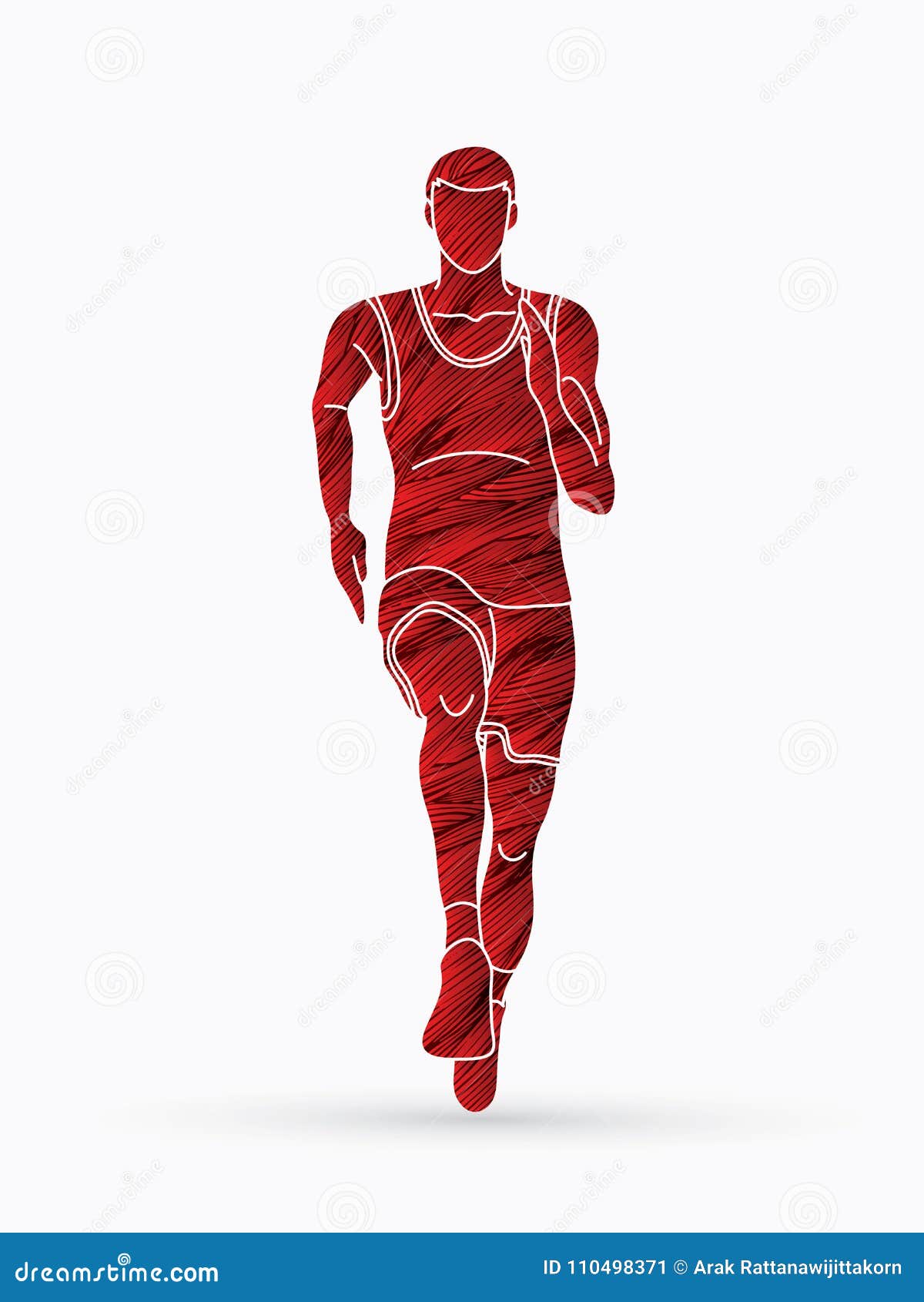 Athlete Runner, a Man Runner Running Front View Graphic Vector. Stock ...