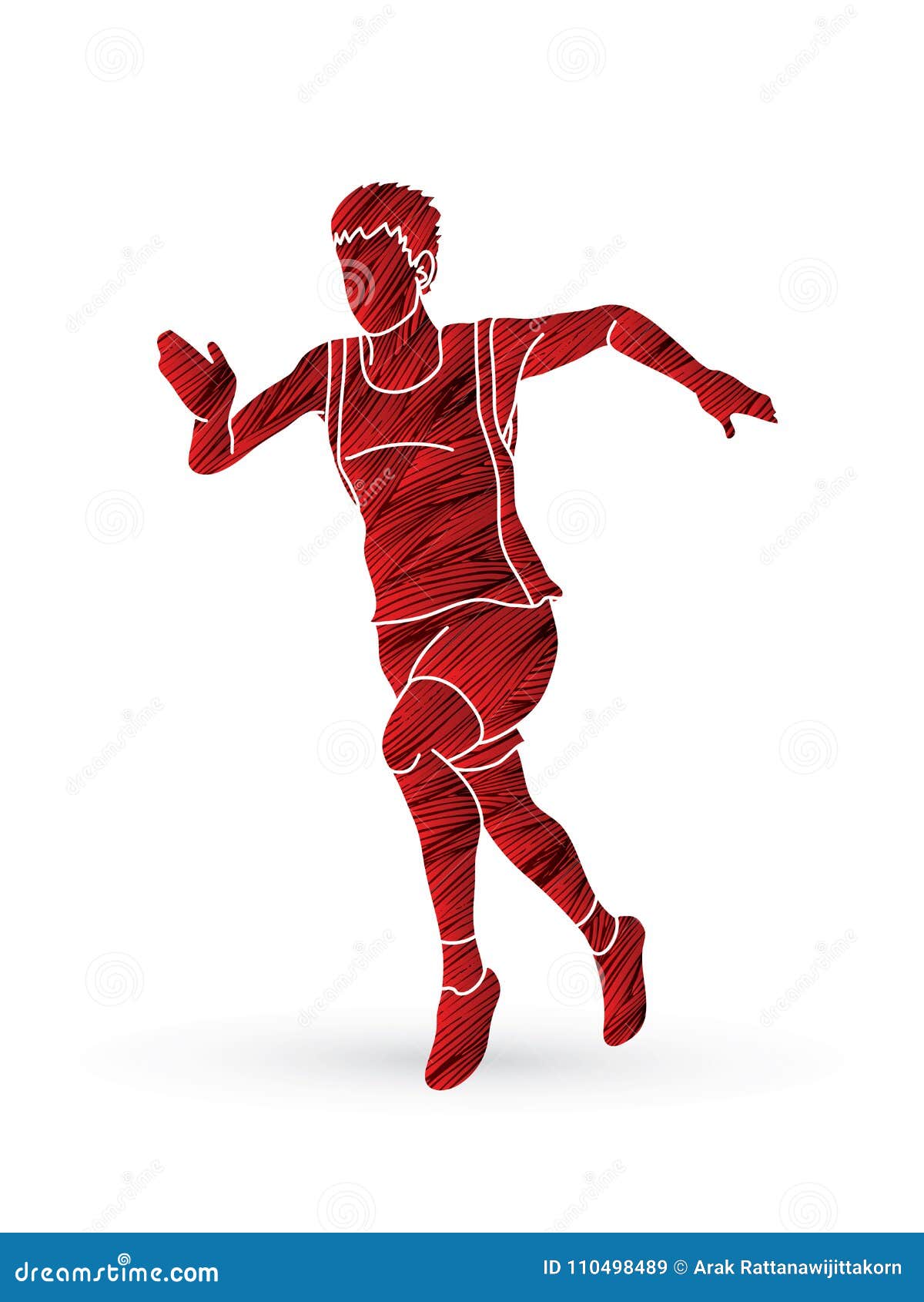 Athlete Runner, a Man Runner Running Graphic Vector. Stock Vector ...