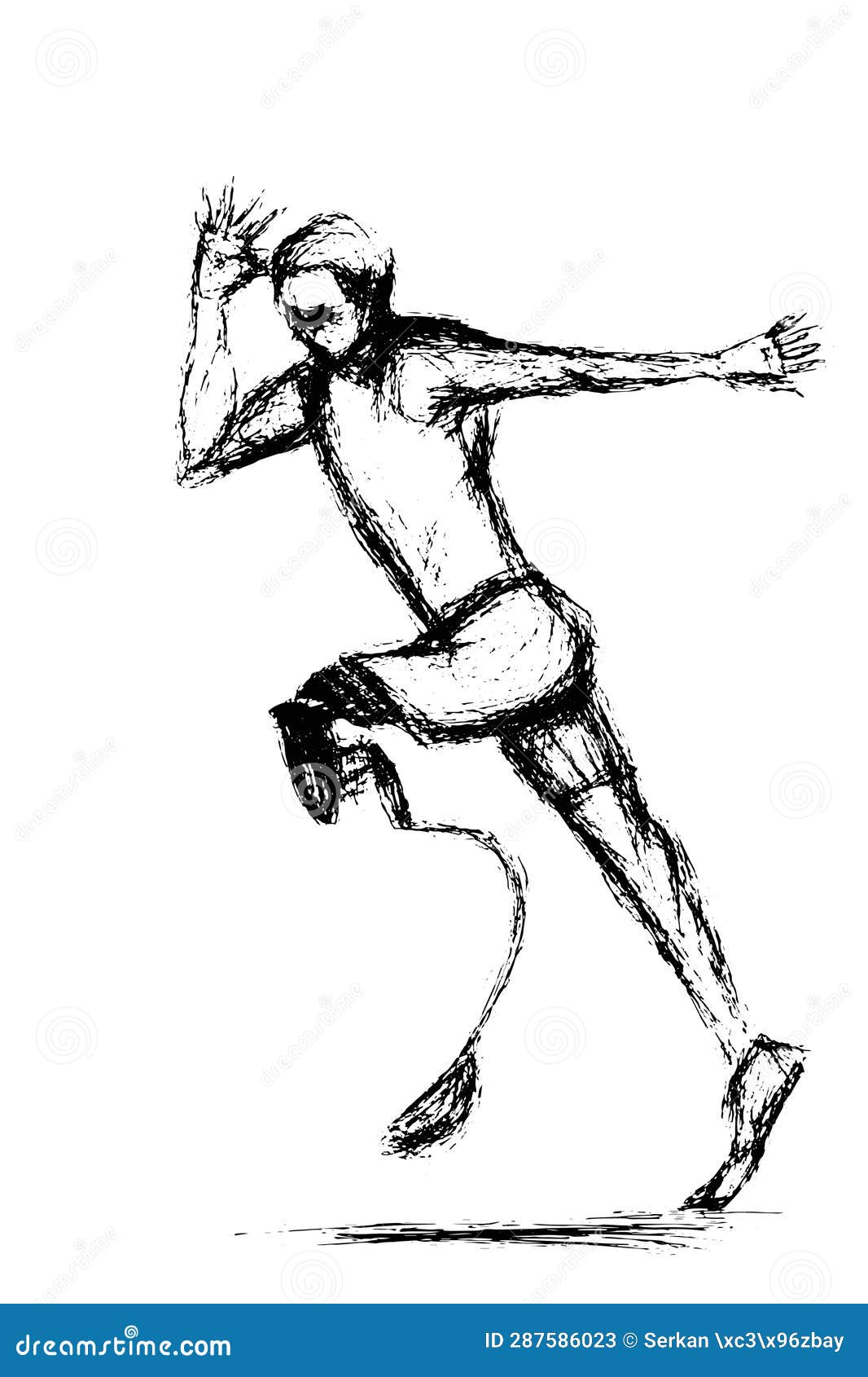 Athlete Runner Physically Disabled Run on Stock Illustration ...
