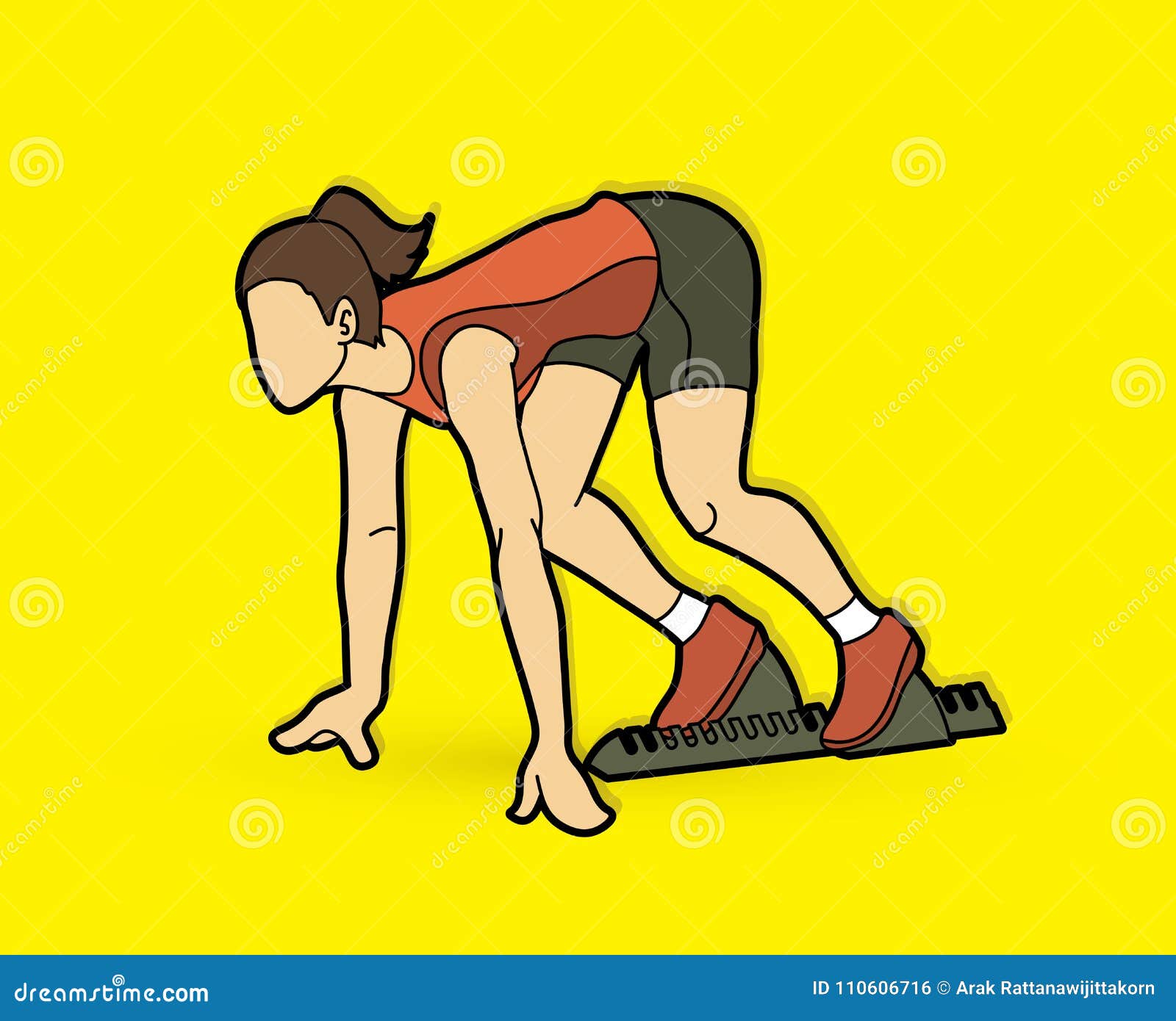 Athlete Runner, Runner, Start Running Graphic Vector Stock Vector ...