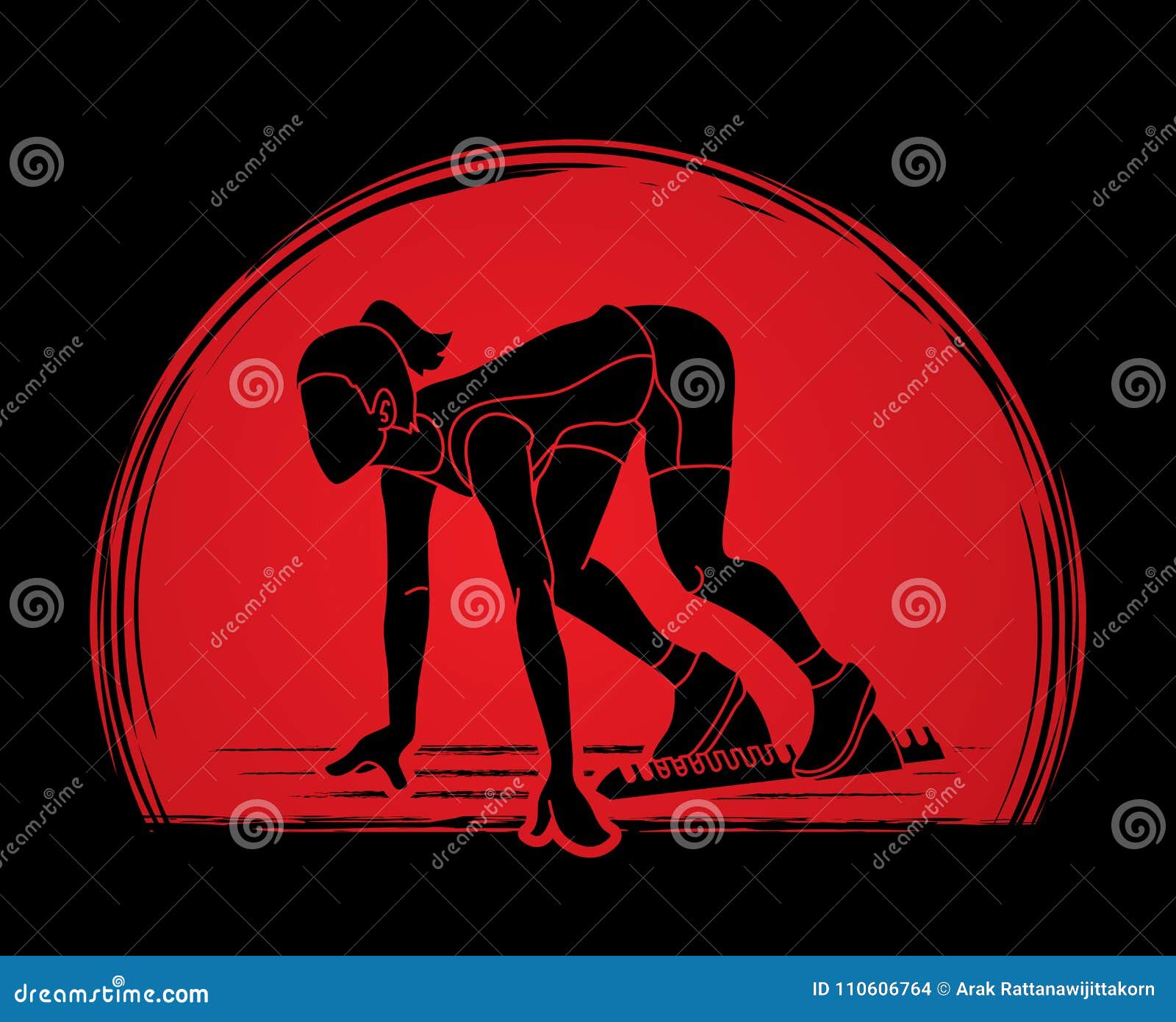 Athlete Runner, Runner, Start Running Graphic Vector Stock Vector ...