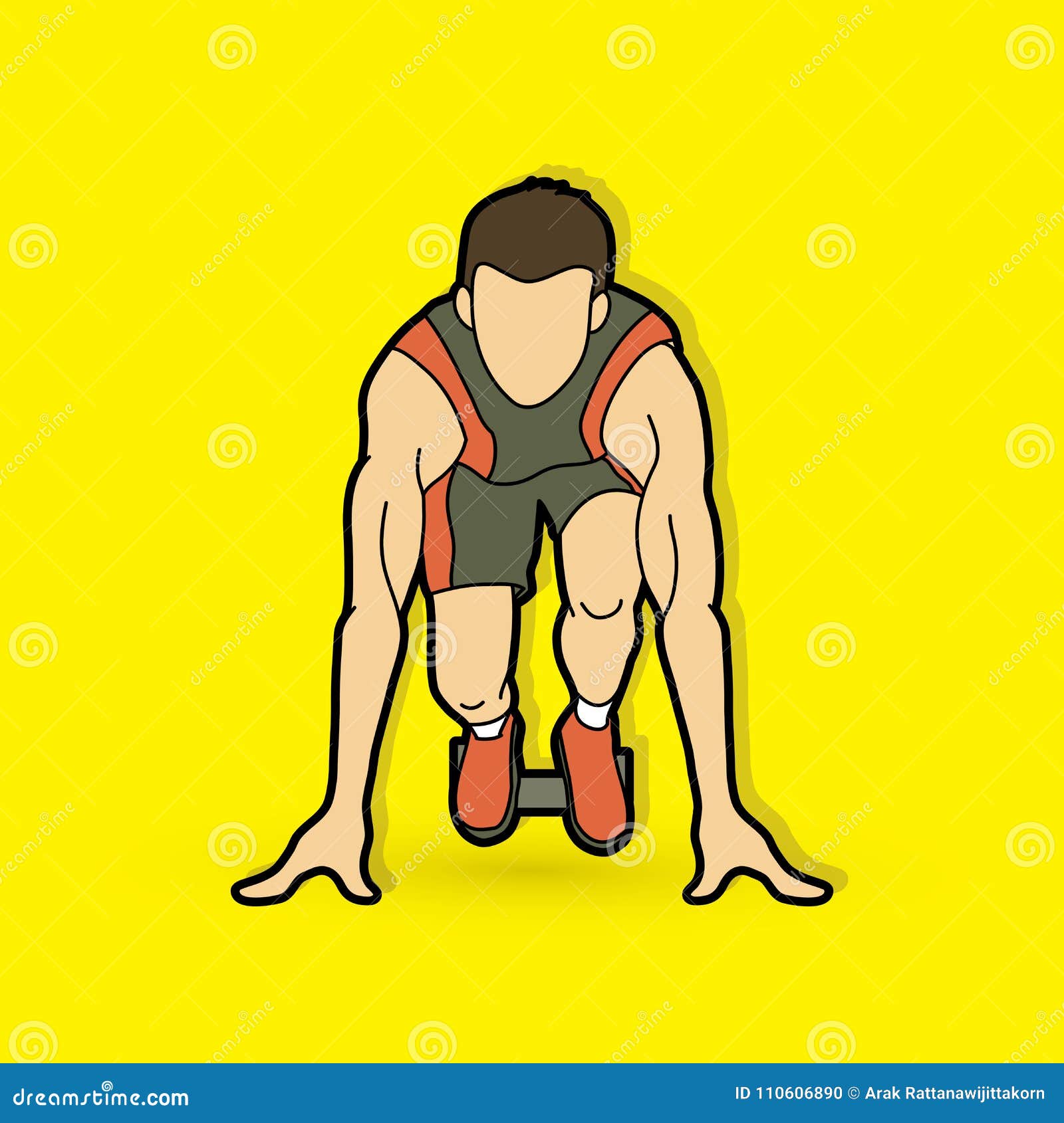 Athlete Runner, Runner, Start Running Graphic Vector Stock Vector ...