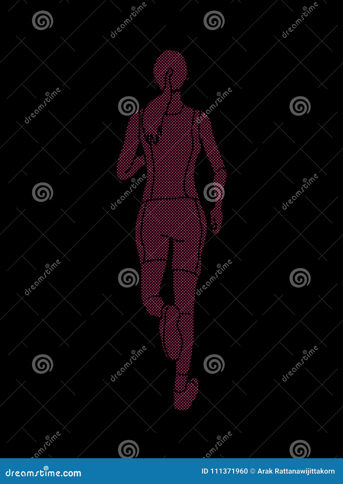 Athlete Runner, Running Back View Graphic Vector. Stock Vector ...