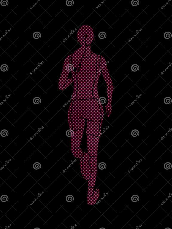 Athlete Runner, Running Back View Graphic Vector. Stock Vector ...