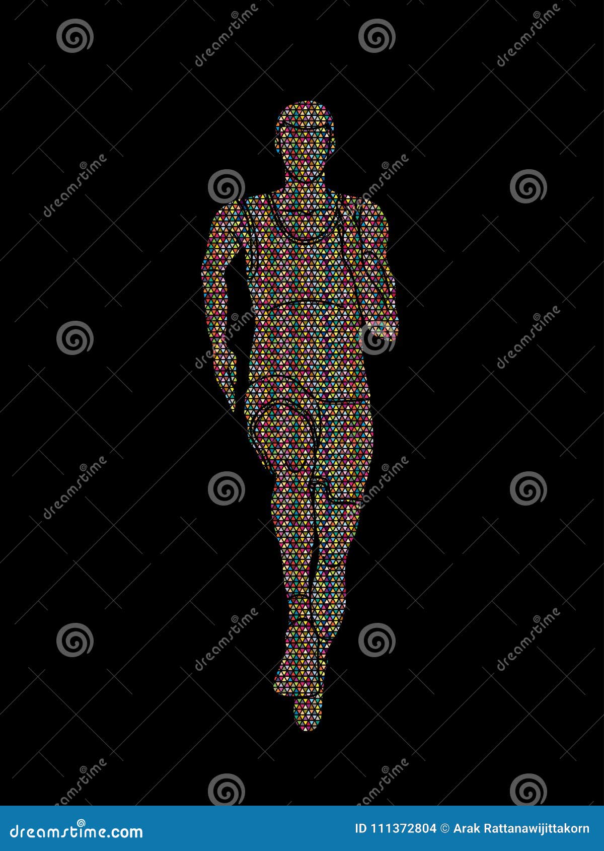 Athlete Runner, Running Front View Graphic Vector. Stock Vector ...