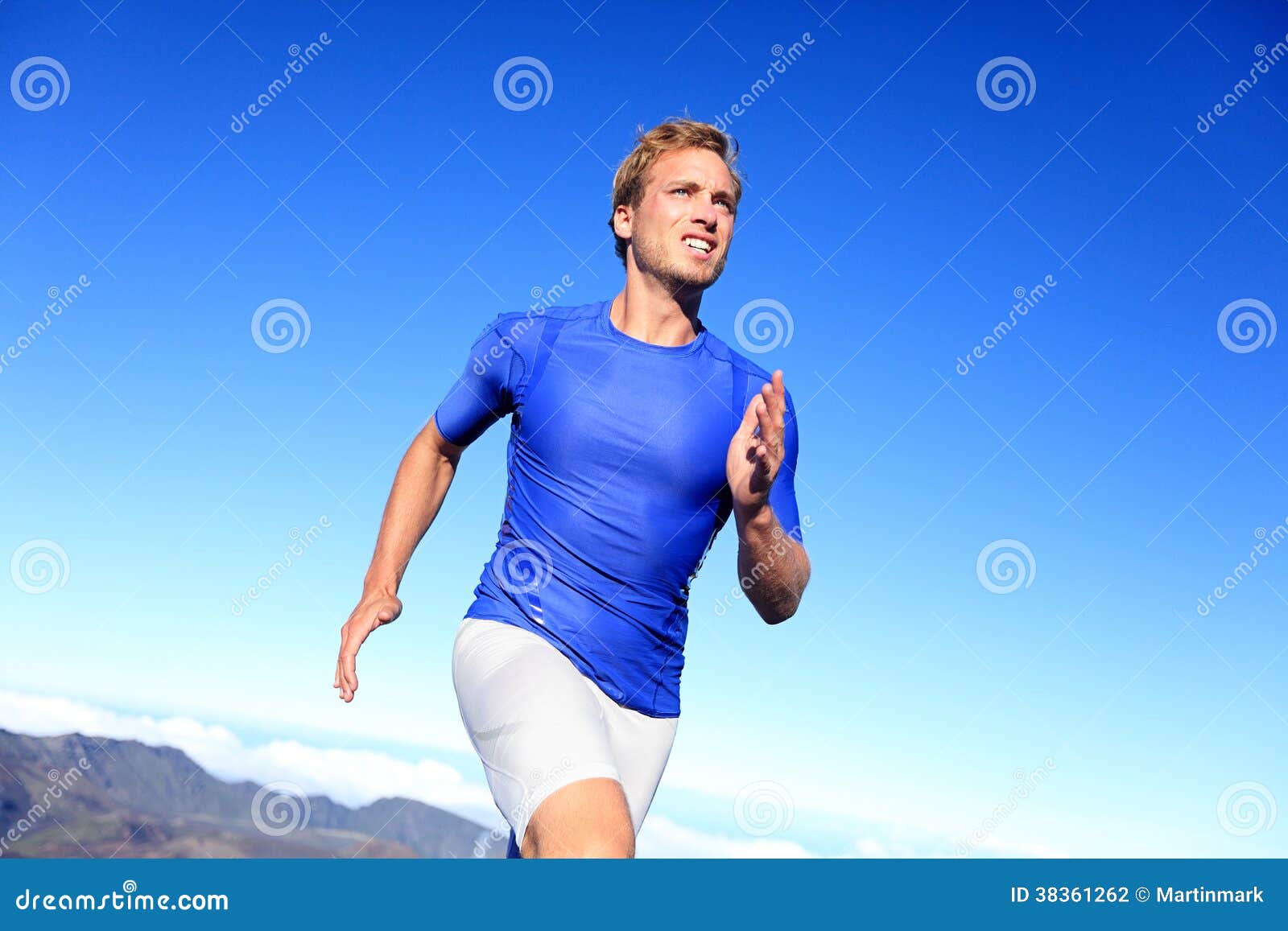 Athlete Runner Sprinting Running To Success Stock Photo - Image of ...