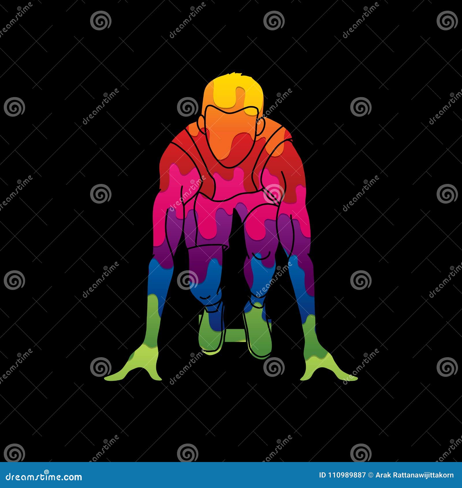 Athlete Runner, Start Running, Jogging , Sprinter Graphic Vector Stock ...