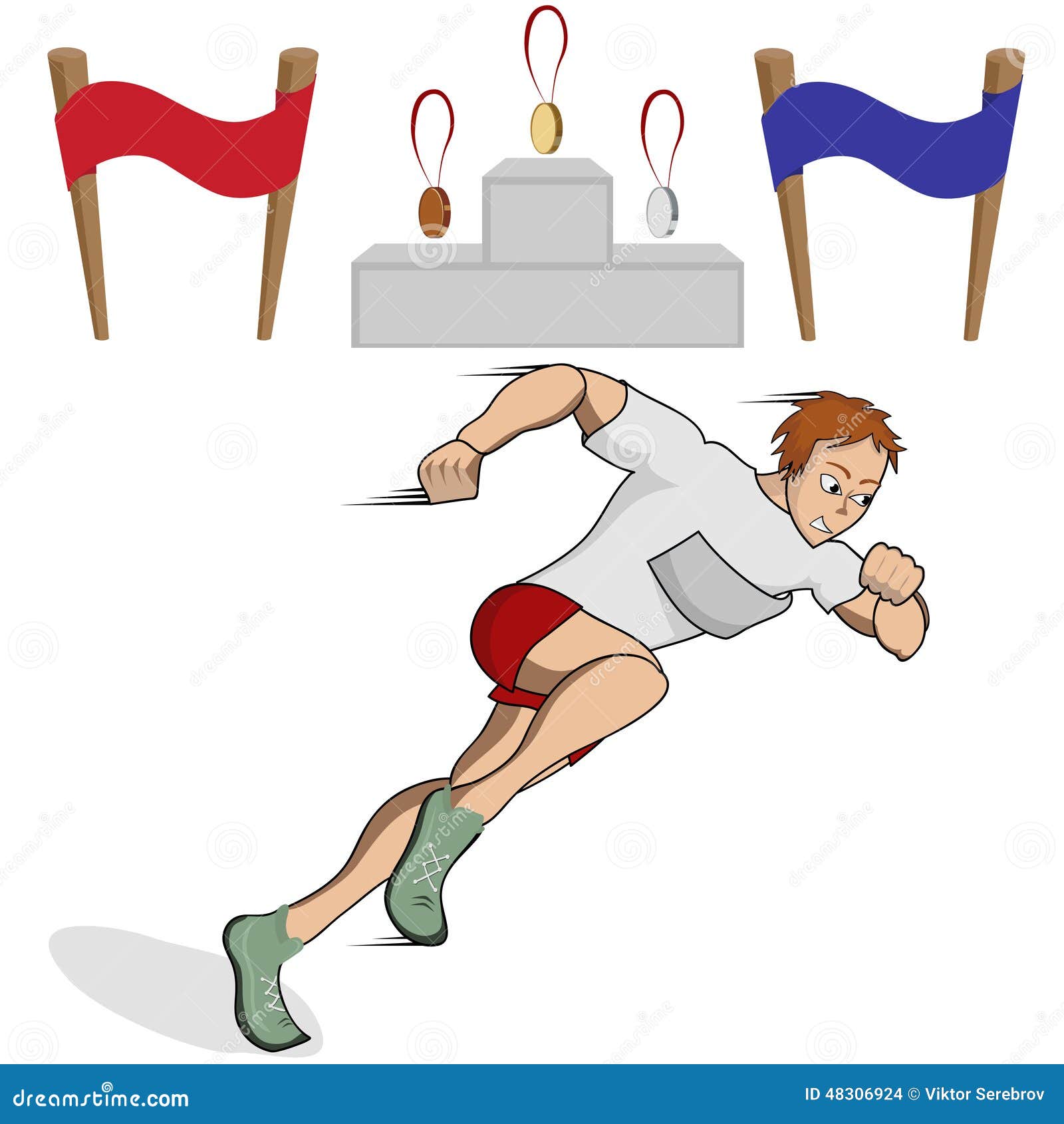 Athlete runner stock vector. Illustration of silver, obstacle - 48306924