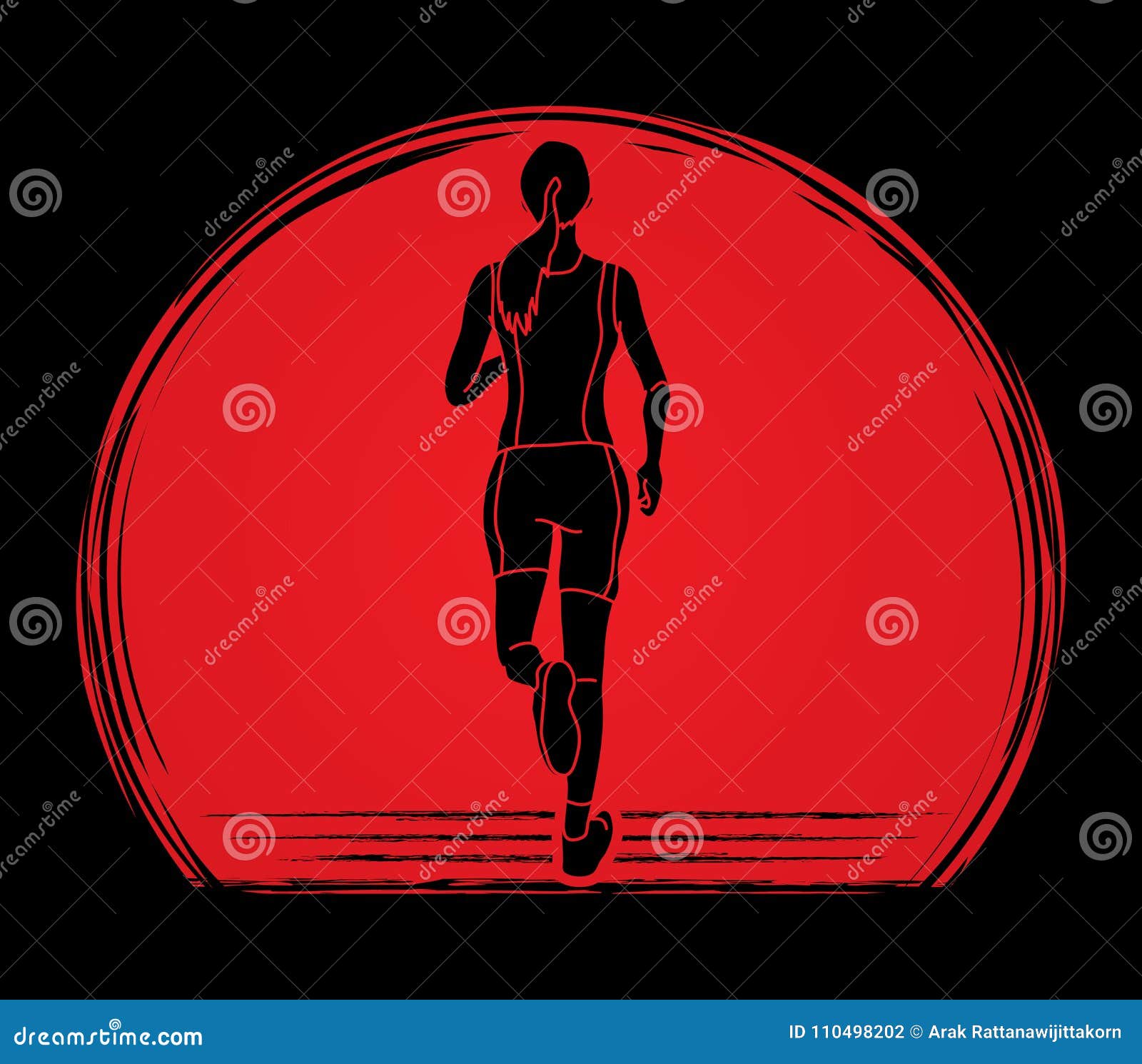 Athlete Runner, a Woman Runner Graphic Vector. Stock Vector ...