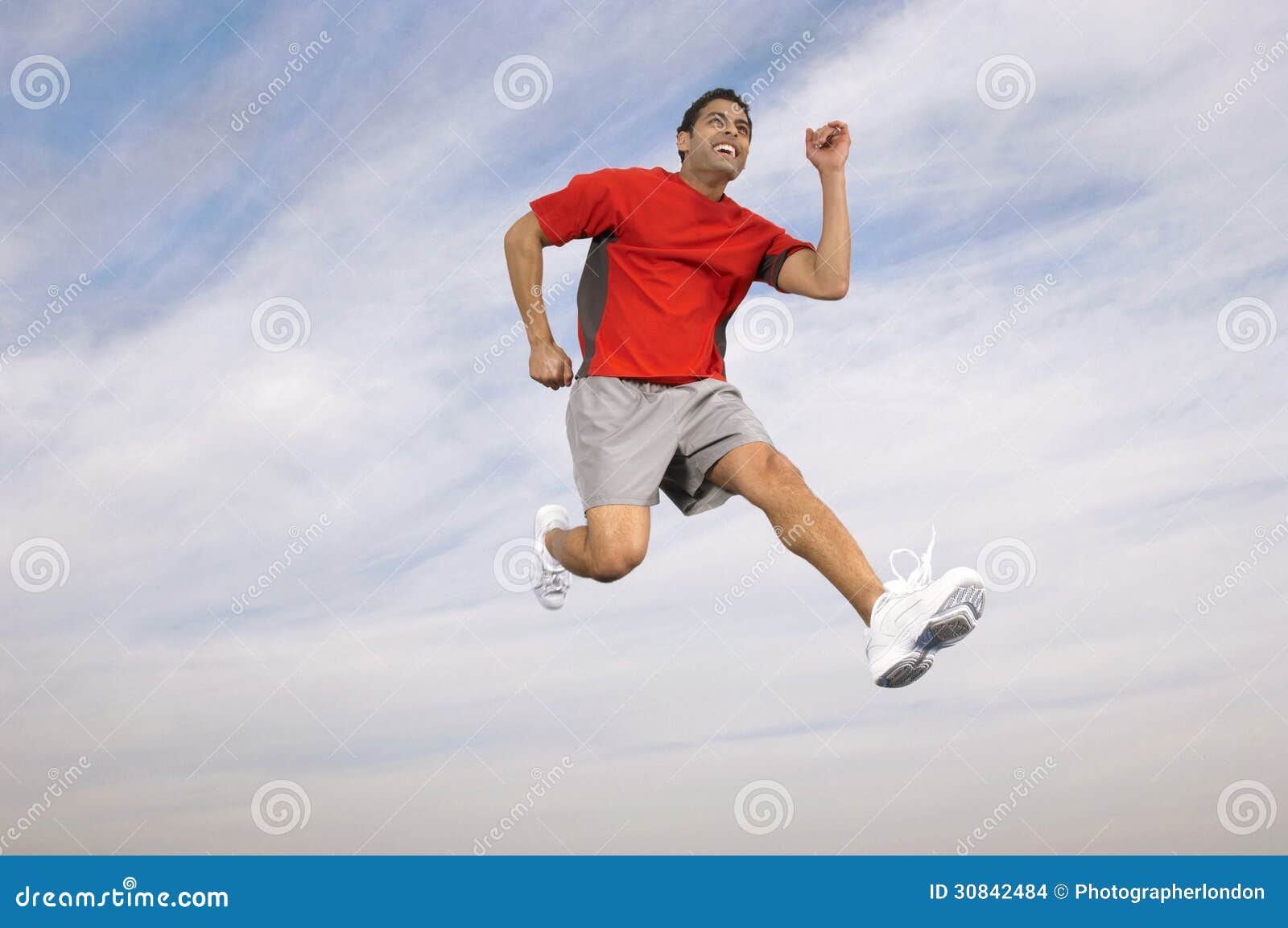 Athlete Running Midair stock photo. Image of midair, happiness - 30842484