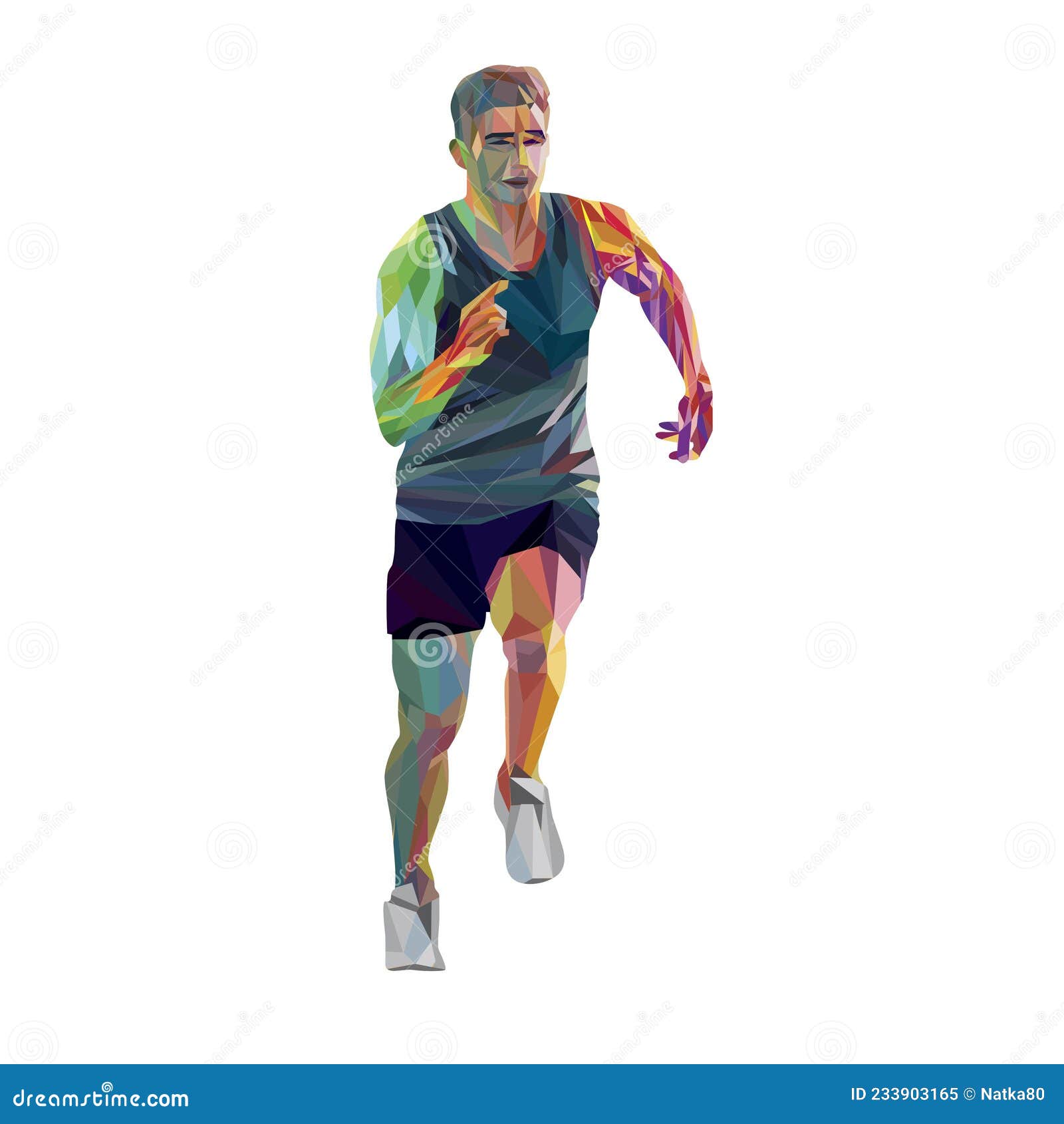 The Athlete in the Running Movement is Drawn from Geometric Triangles ...