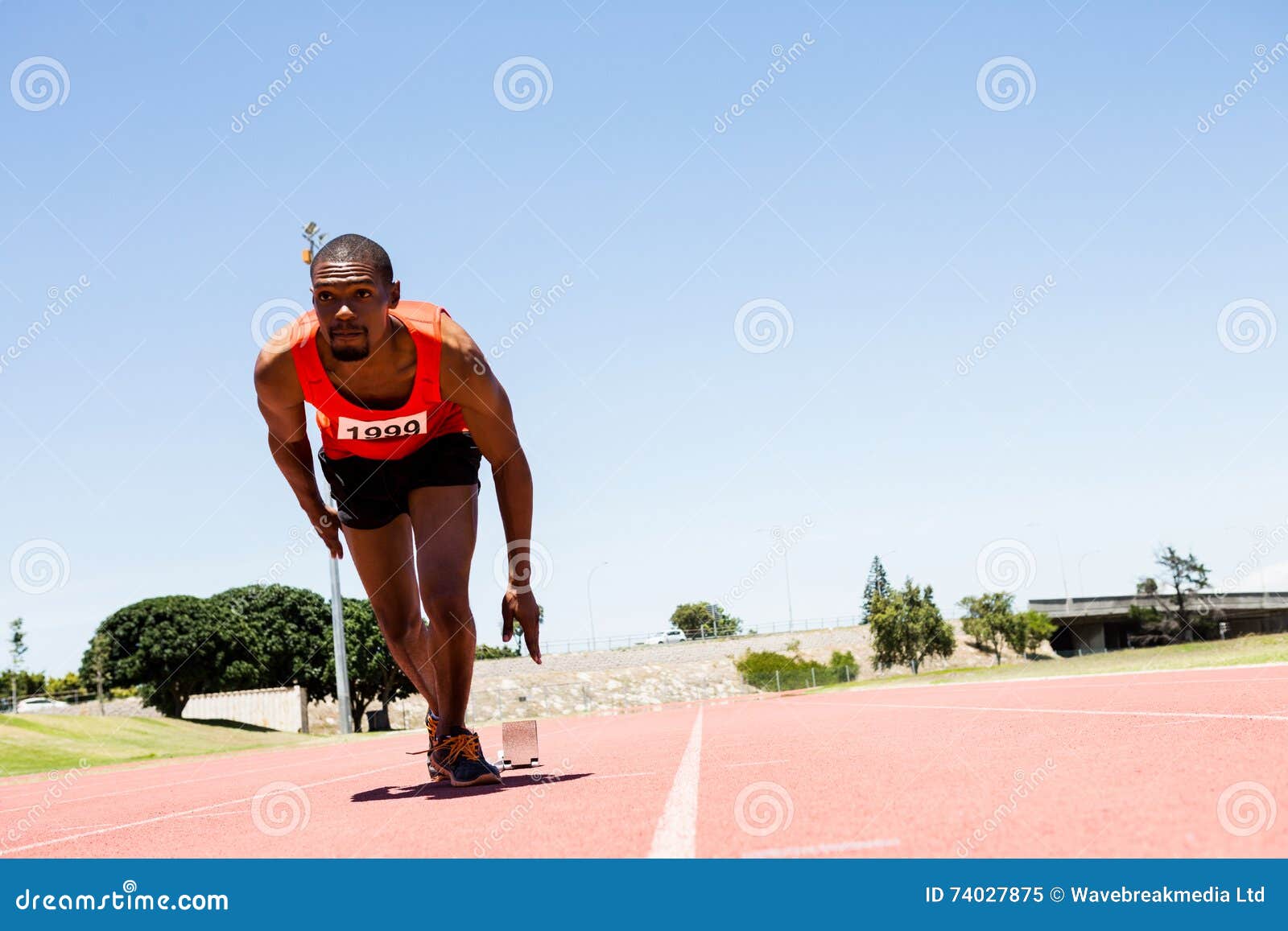 Athlete Running on the Racing Track Stock Image - Image of speed, power ...