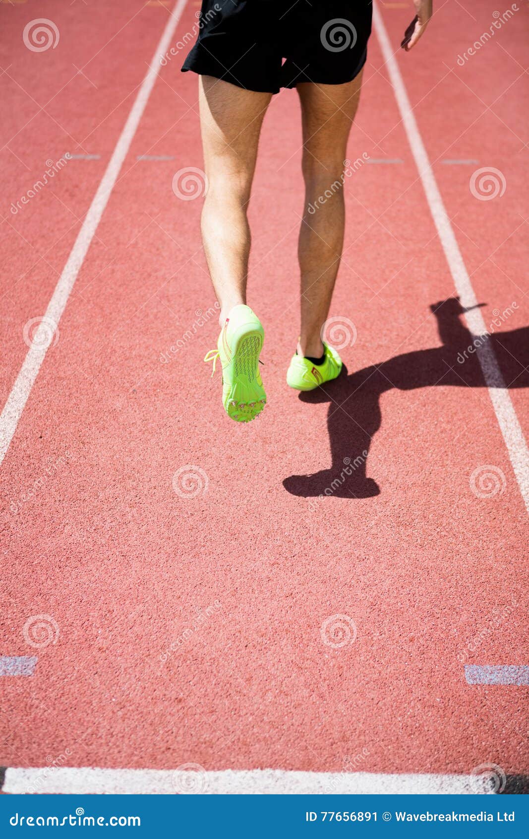 Athlete Running on the Racing Track Stock Image - Image of male, race ...