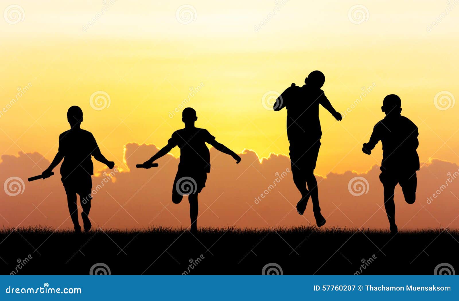 Running On Sunset Lavender Field Stock Image | CartoonDealer.com #98069887