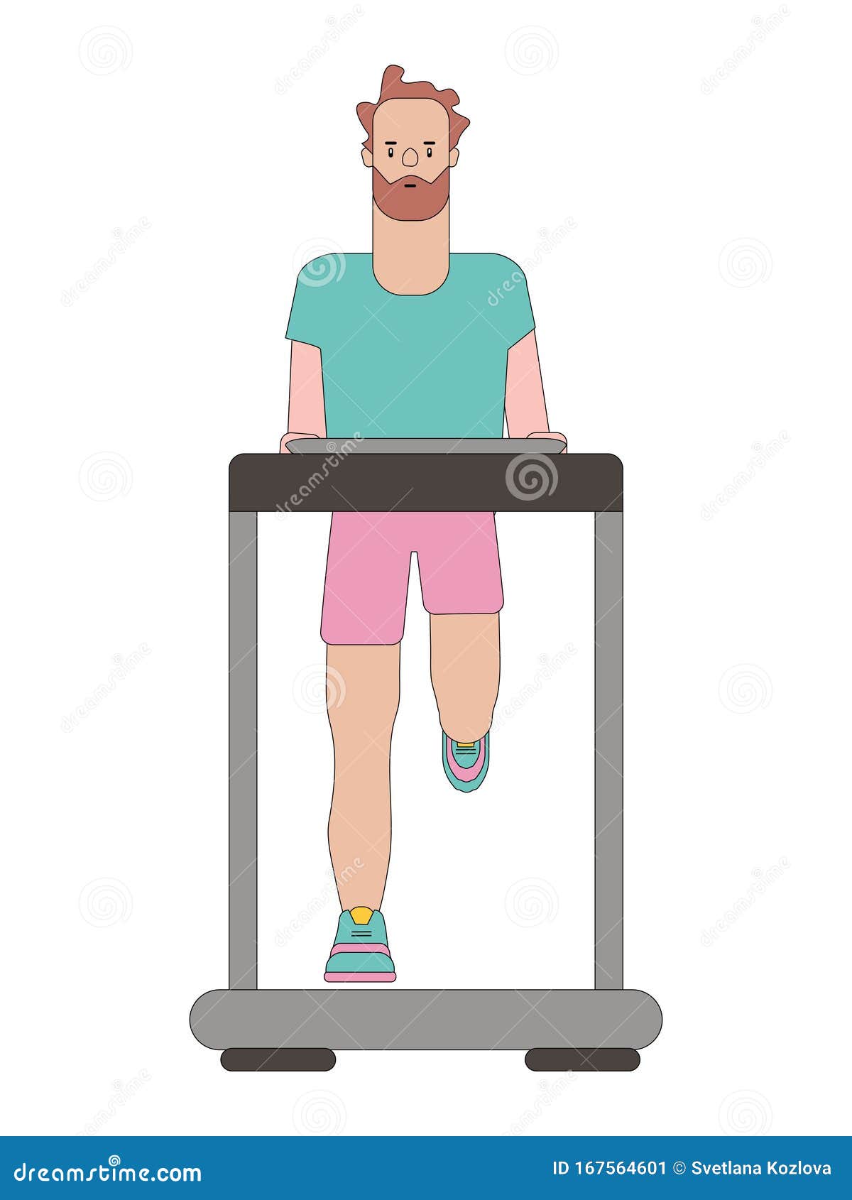 Athlete Running on a Treadmill Concept Flat Vetor Illustration Flat ...