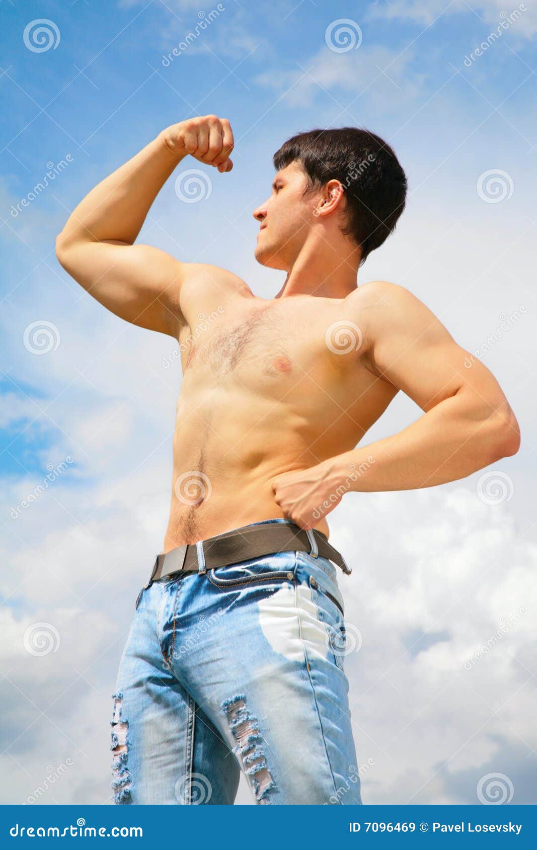 Athlete on sky background stock image. Image of health - 7096469