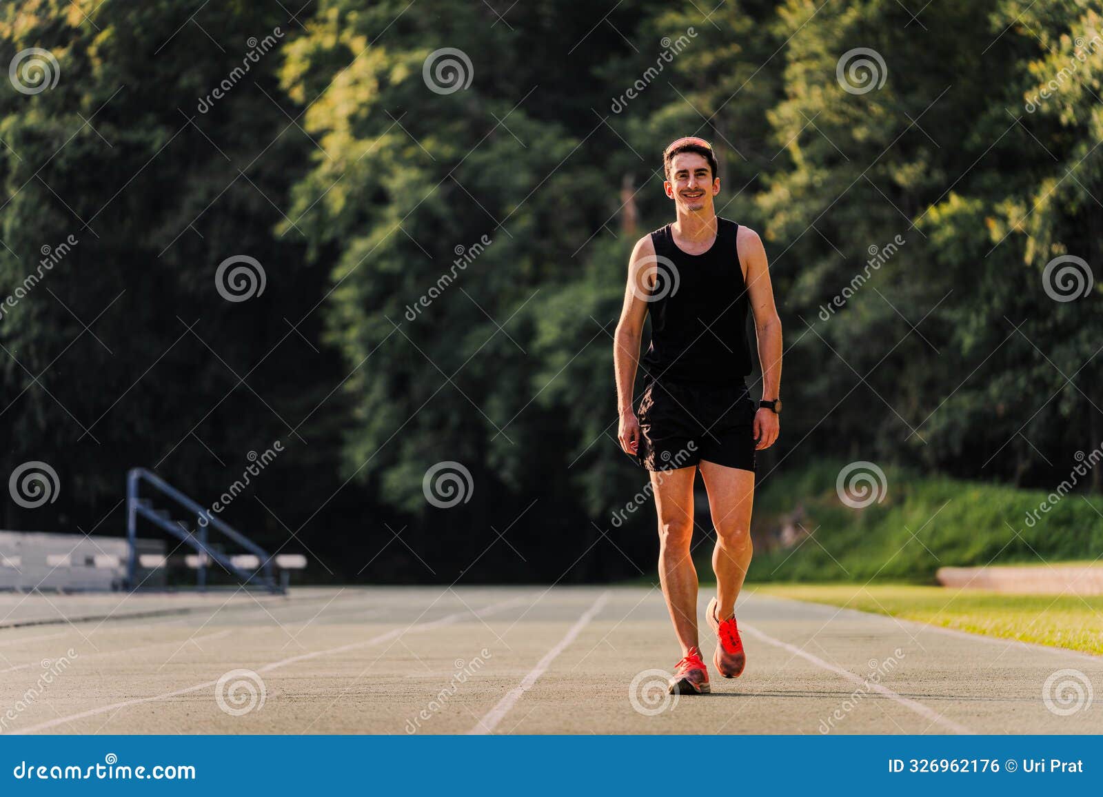 Athlete Smiling As he Returns from Training at the Athletics Track ...